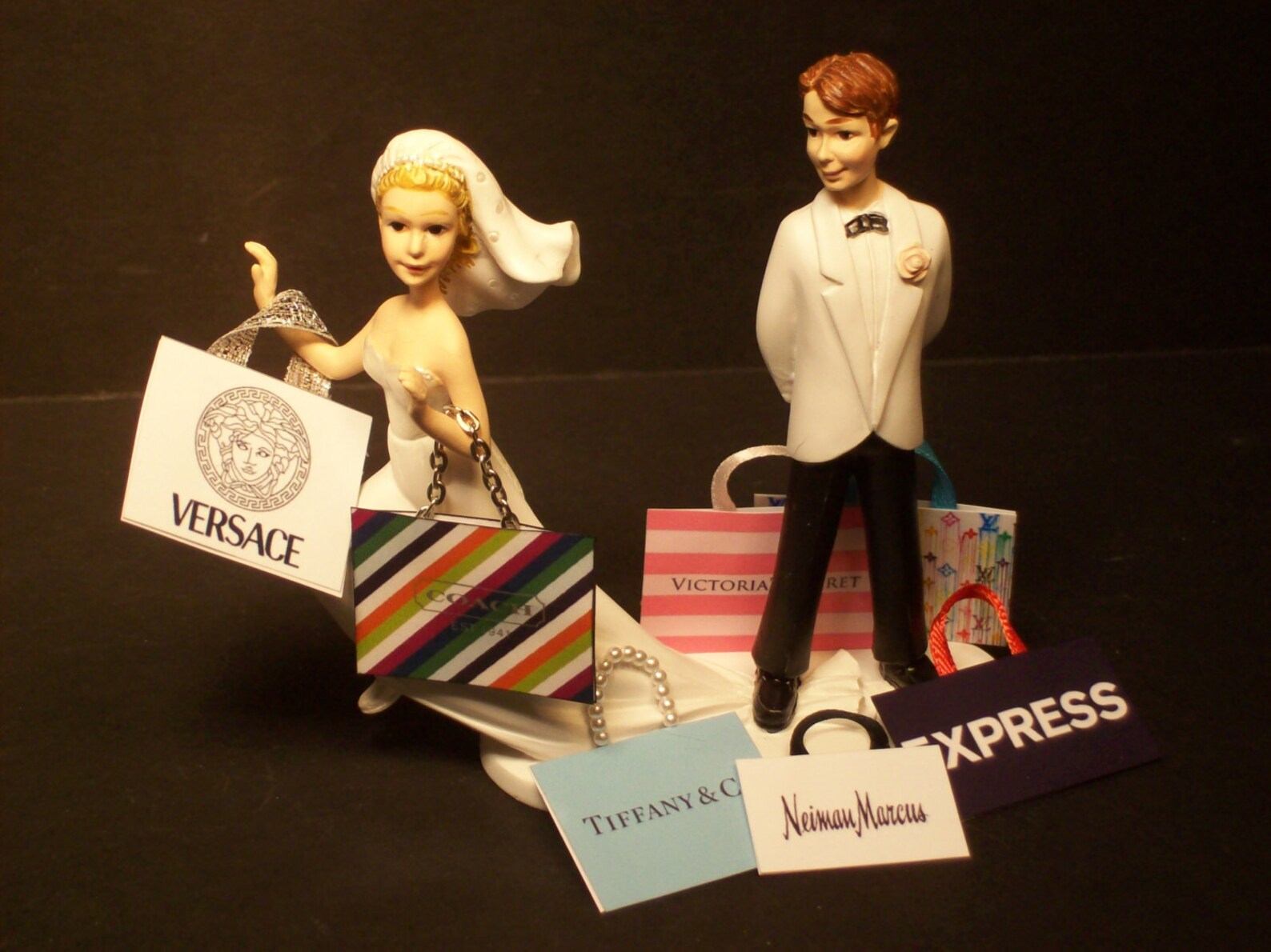 RUNNING SHOPPING BRIDE and Groom Wedding Cake Topper Limited - Etsy