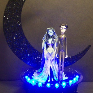 Corpse Bride & Victor Wedding Cake Topper Crescent Moon TIM BURTONS ...