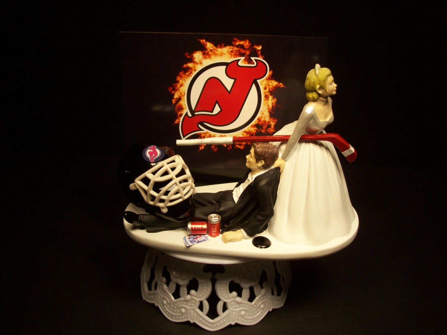 Hockey Sports Team NEW JERSEY DEVILS Bride and Groom Wedding | Etsy