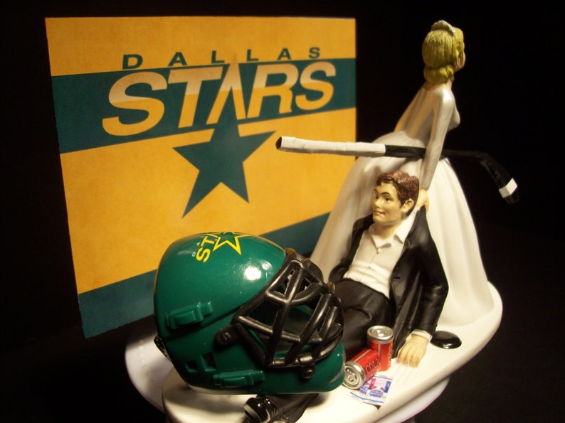 Hockey Sports Team DALLAS STARS Bride and Groom Wedding Cake - Etsy