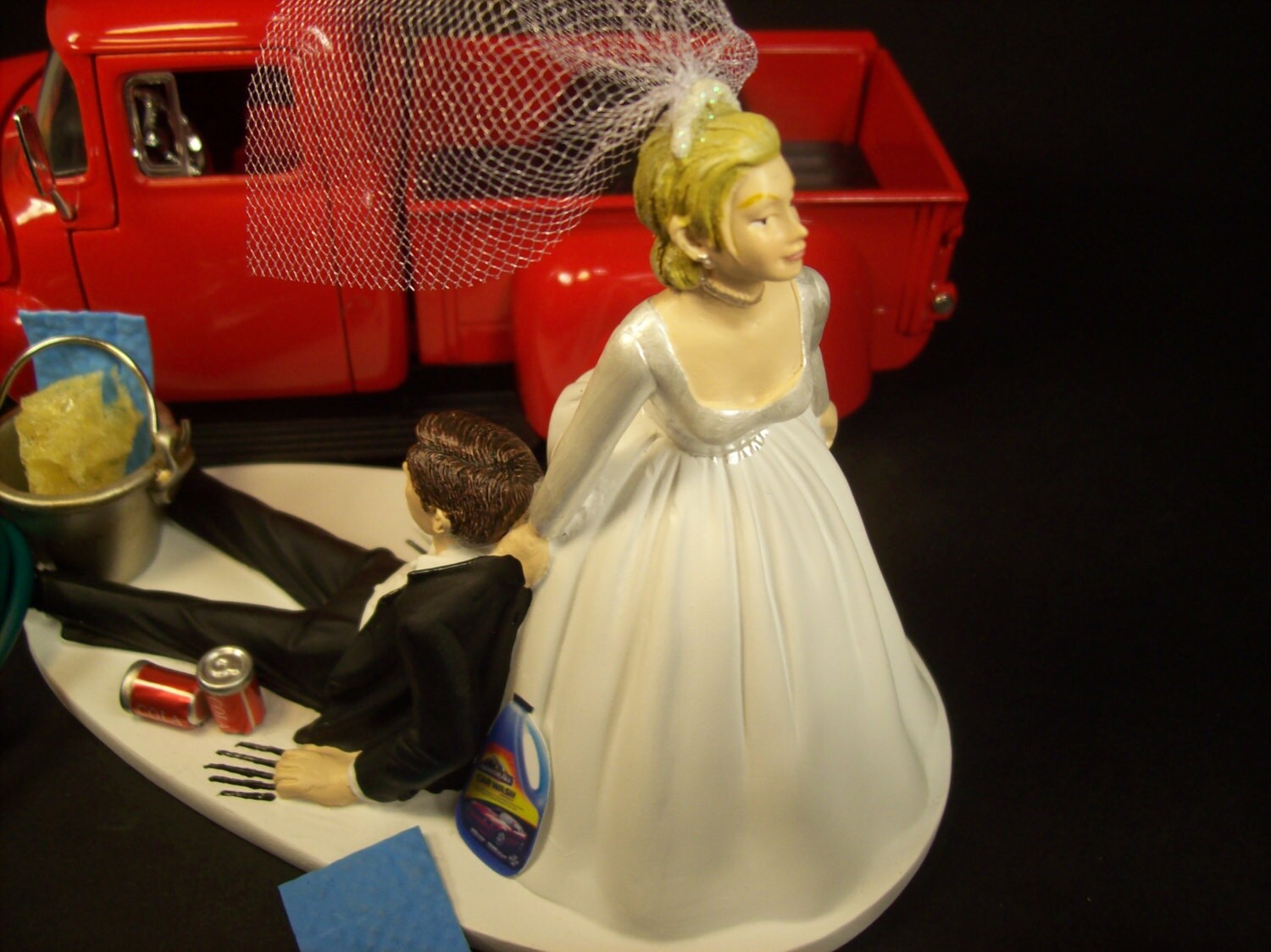 AUTO CAR Wash 1956 Ford F100 Red Truck Bride and Groom Funny Wedding ...