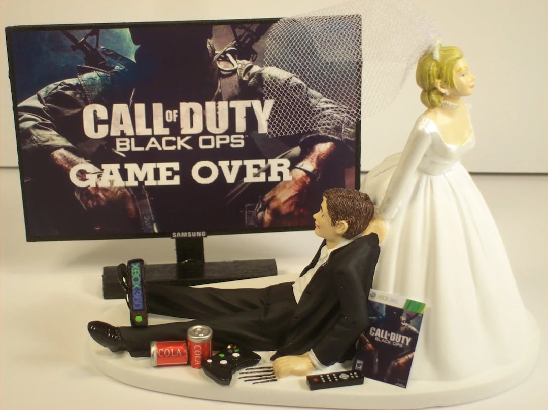 GAMER Funny Wedding Cake Topper Video Game Gaming Junkie Addict ...