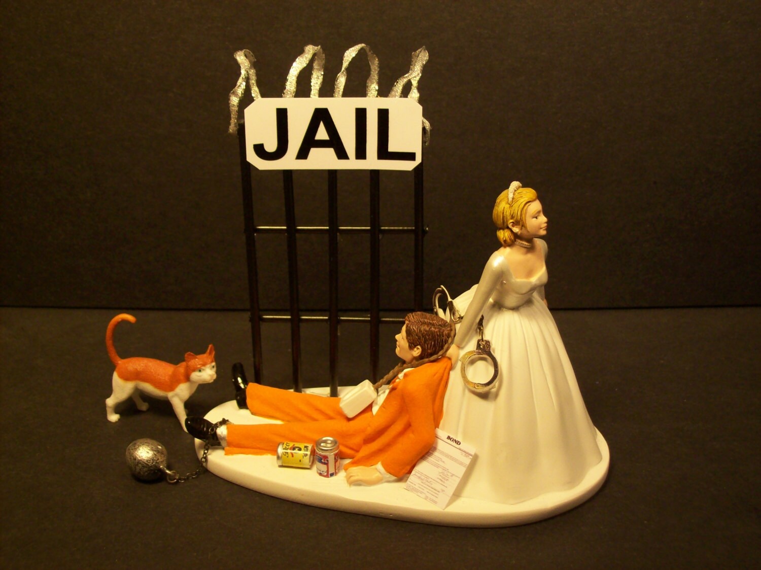 STAY OUT of PRISON or Jail Bride & Groom Wedding Cake Topper Soap ...