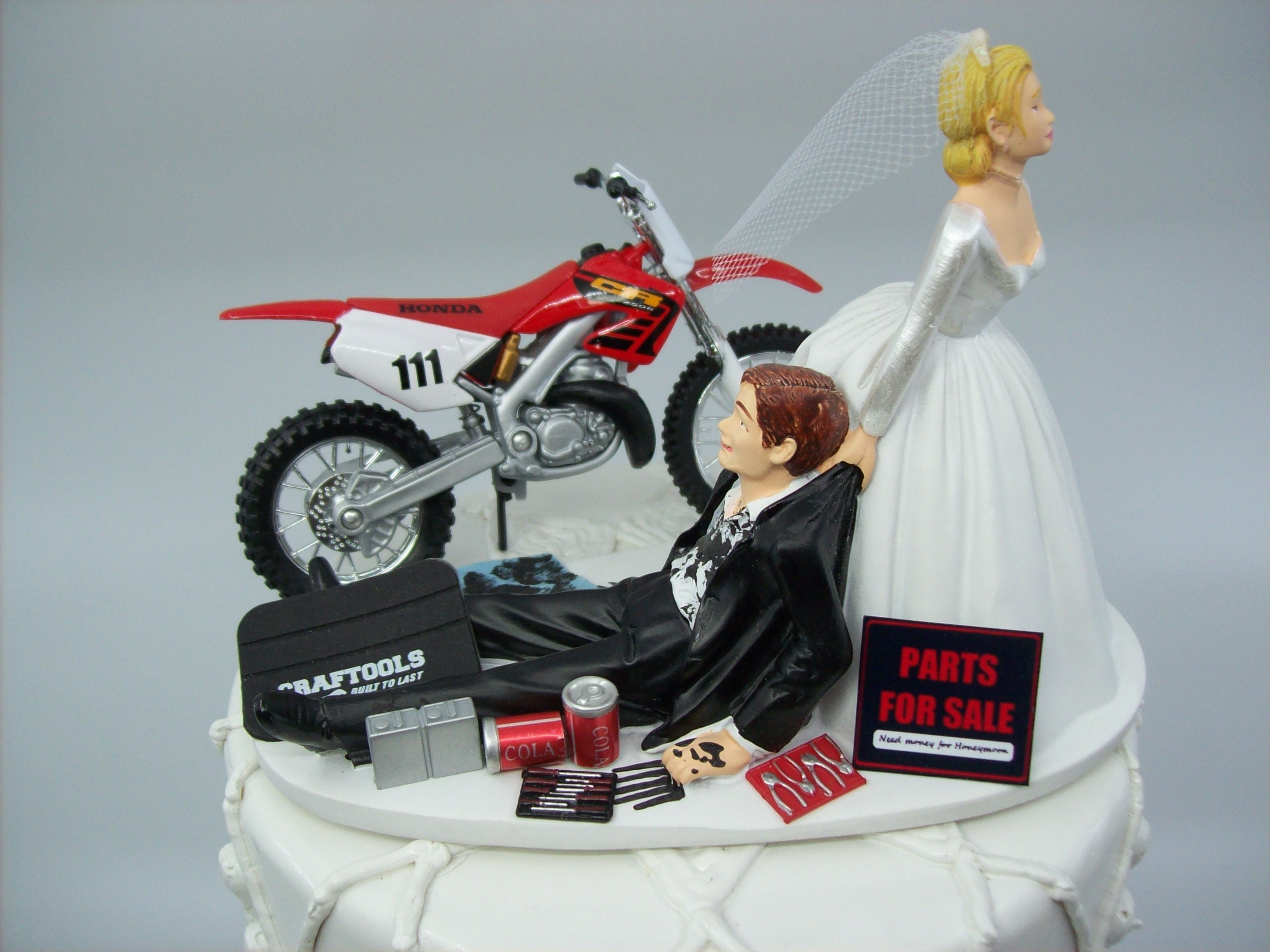 Motorcycle YAMAHA 250 (or Pick Your Bike) Dirt Bike Auto Mechanic Bride ...