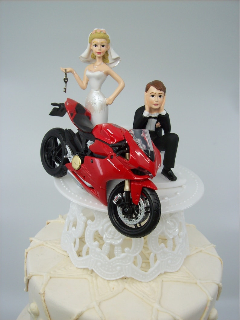 MOTORCYCLE DUCATI 1199 Red Racing Bike Wedding Cake Topper | Etsy