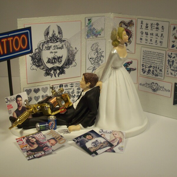 Tattoo Wedding Cake Topper - Etsy