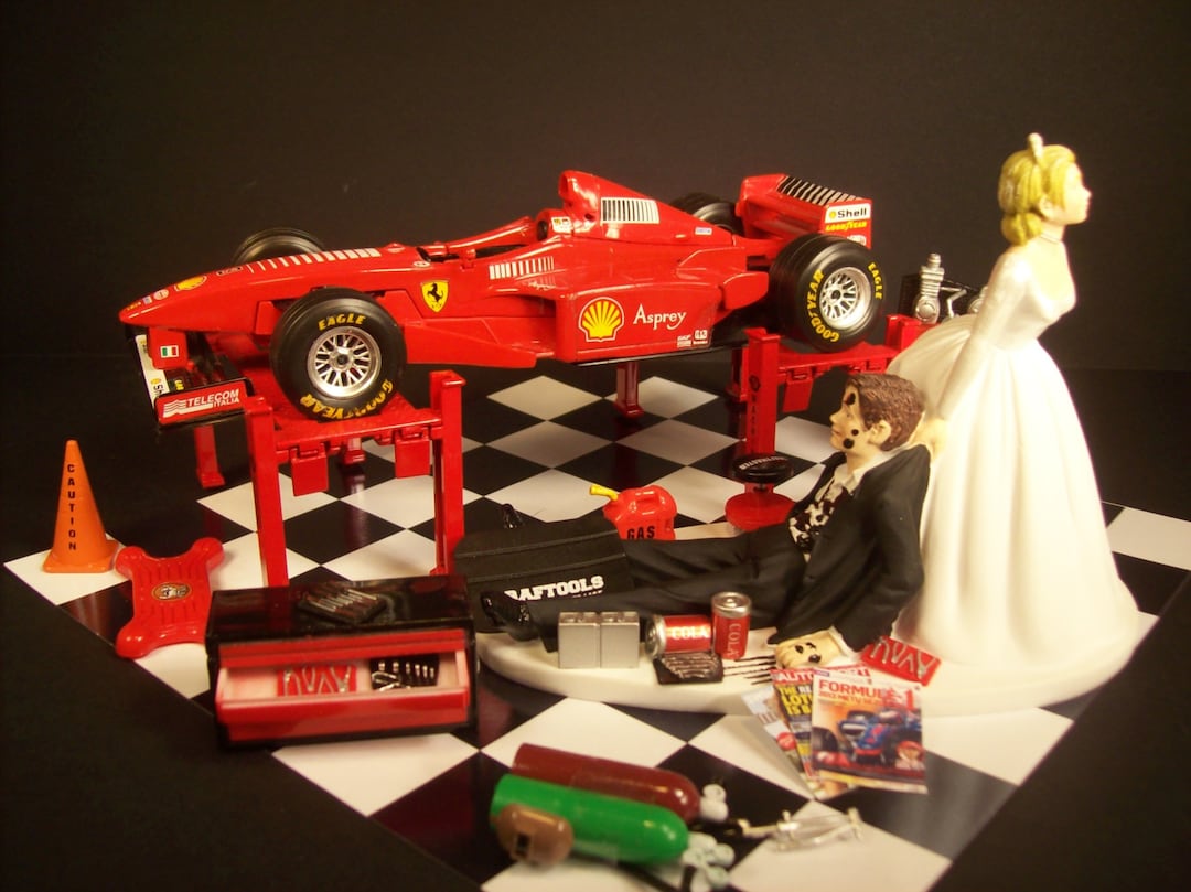 AUTO Mechanic F1 Red F300 Ferrari Formula 1 Race Car W/ Car Lift Bride ...
