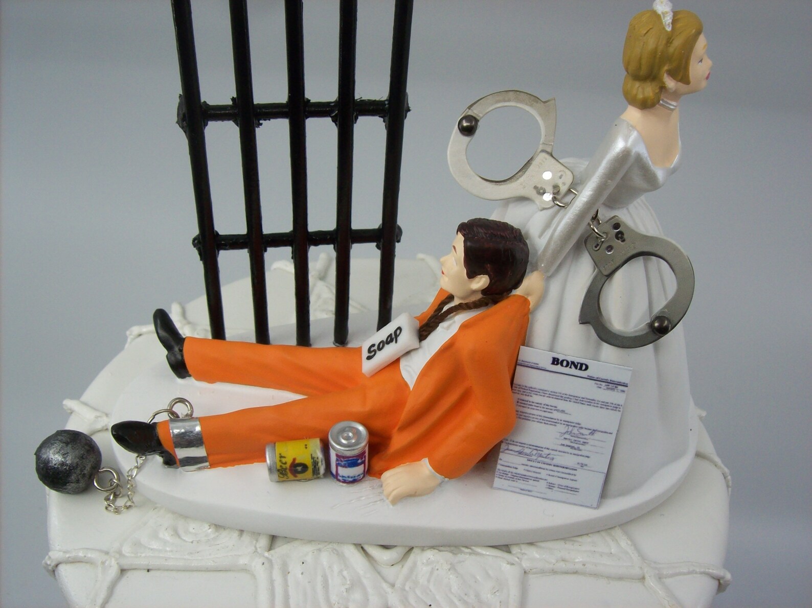 STAY OUT of PRISON or Jail Bride & Groom Wedding Cake Topper Soap ...