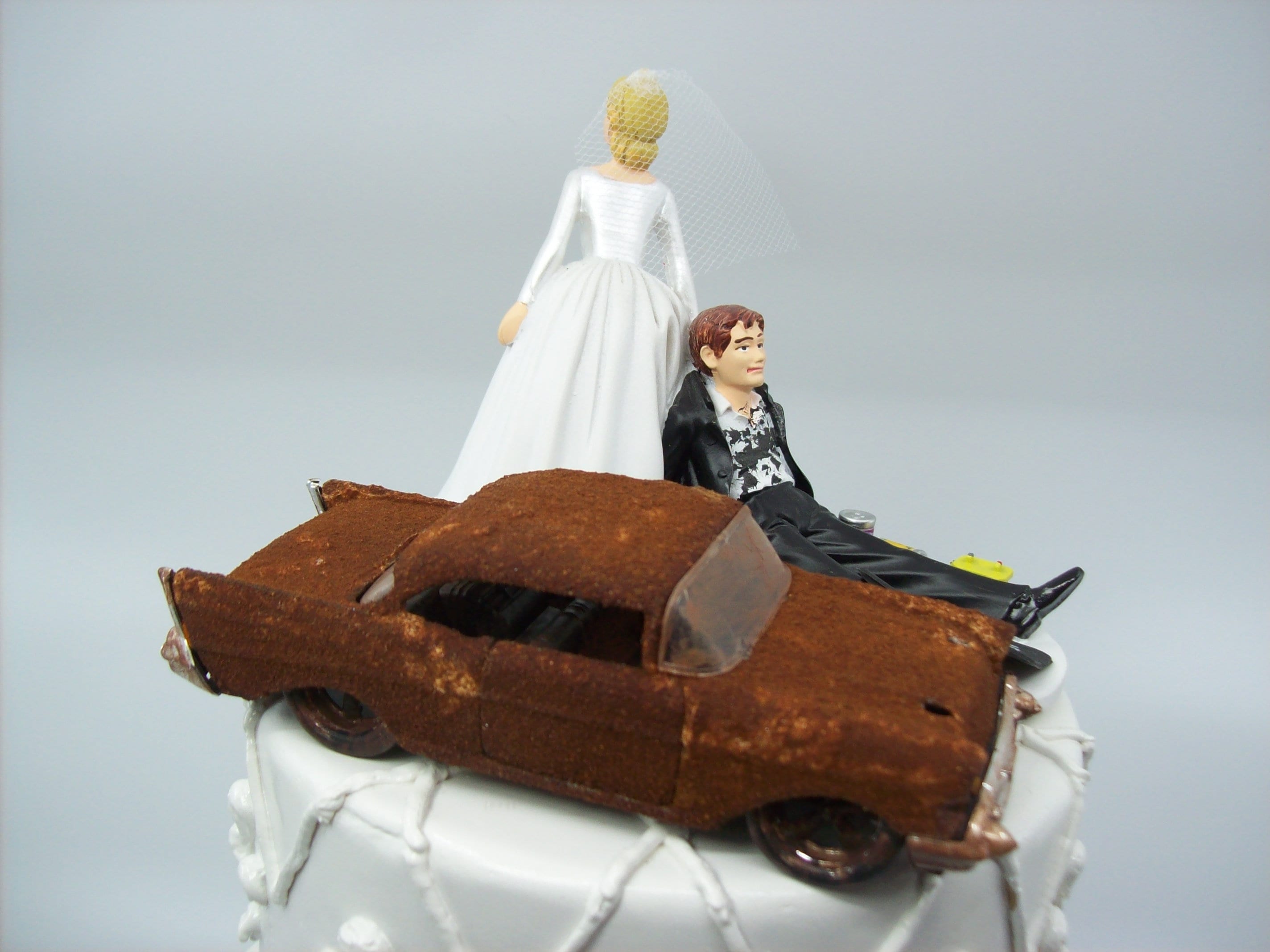 Rust Car Wedding Cake Topper Funny Mechanic Grooms Rusty 57 Chevy ...
