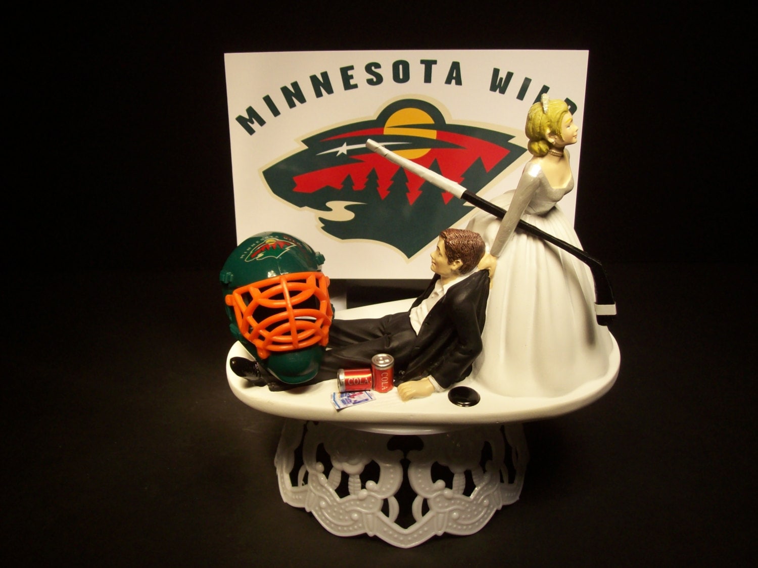 Hockey Sports Team MINNESOTA WILD Bride and Groom Wedding Cake | Etsy