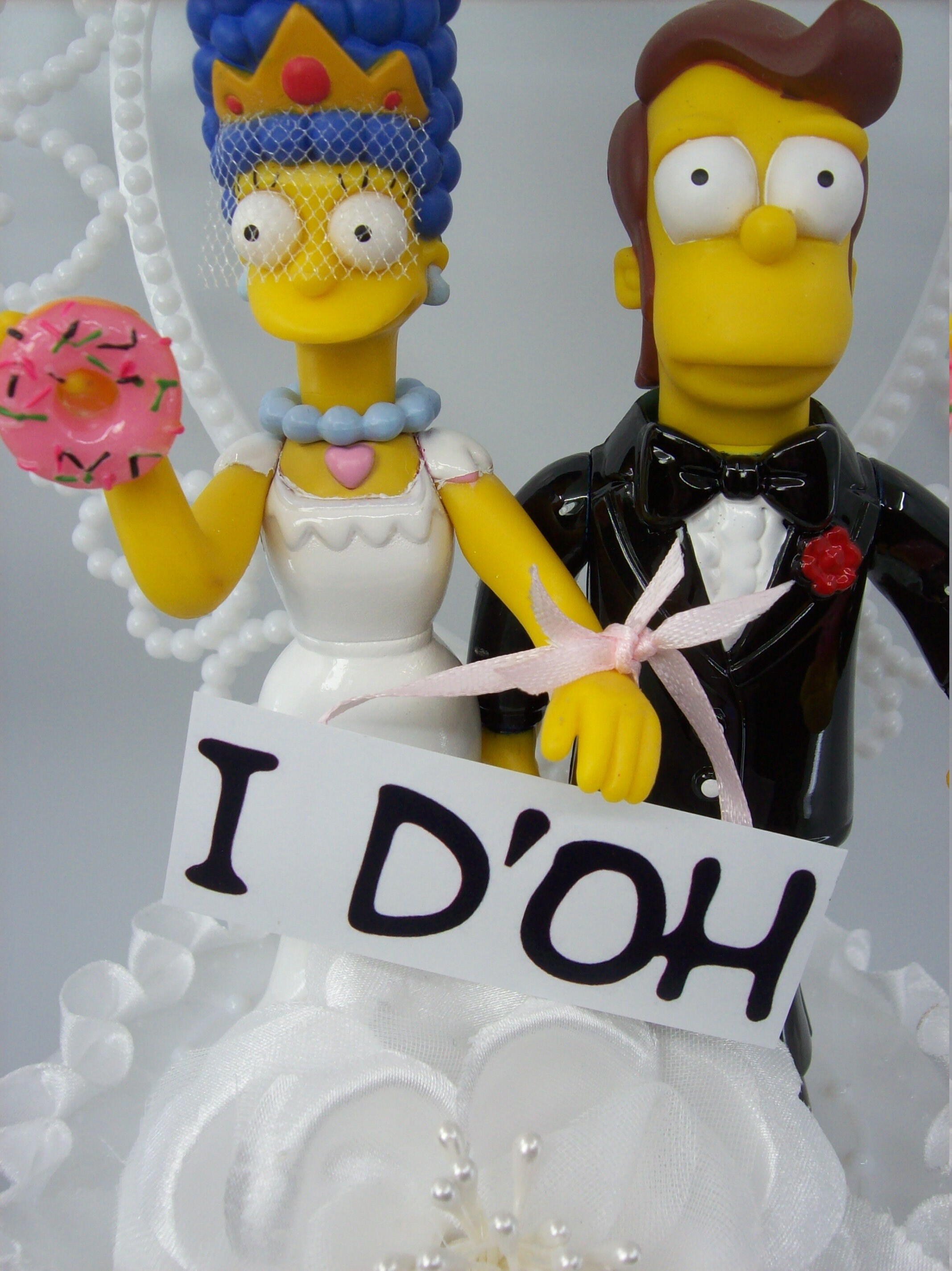 The Simpsons Bride and Groom I D' OH or Your Sign Funny Wedding Cake ...