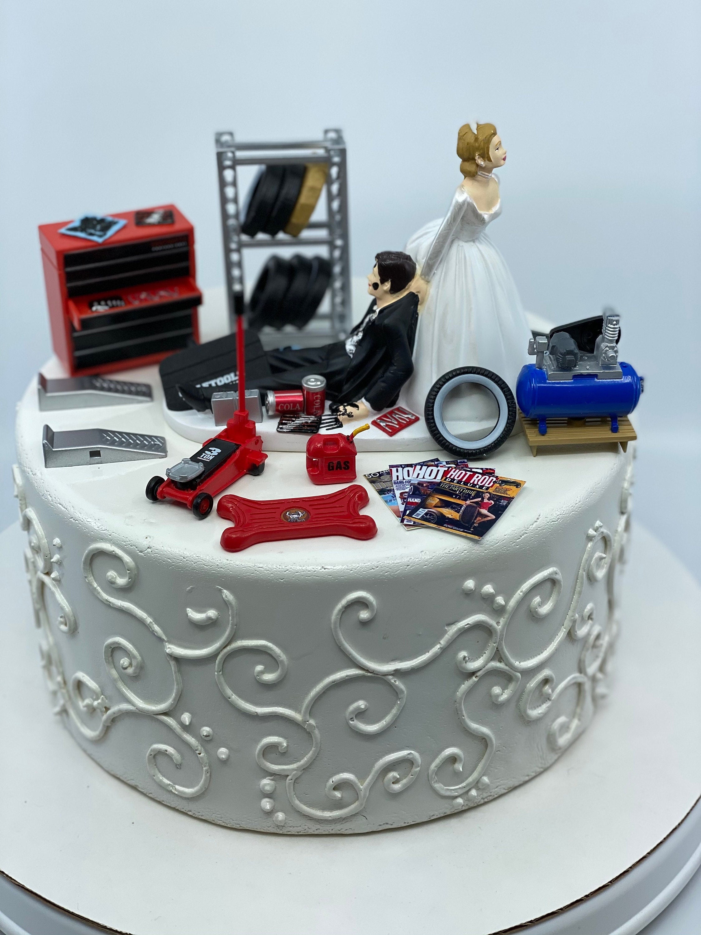 Mechanic Wedding Cake Topper