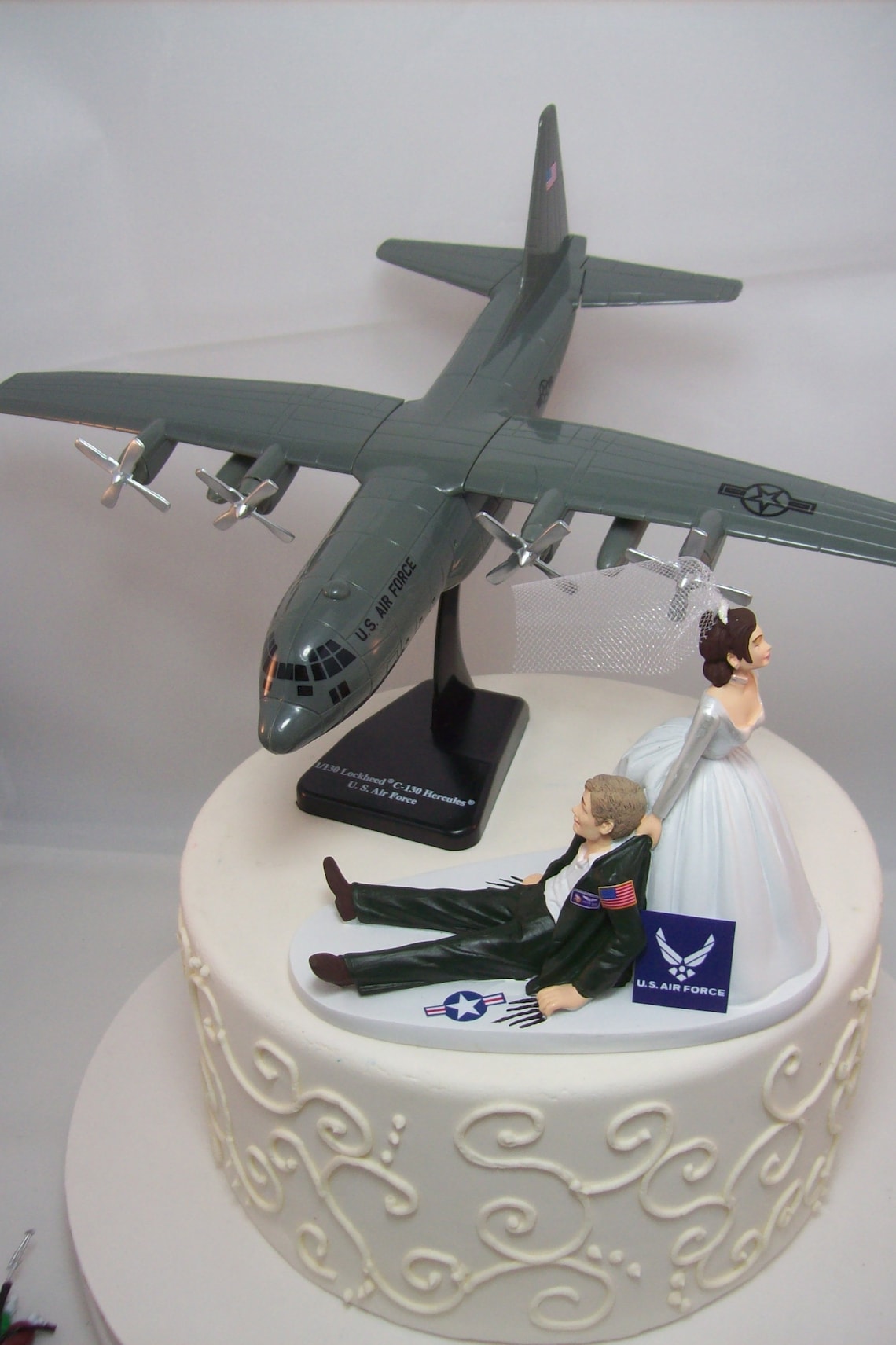 Military US Air Force Wedding Cake Topper With C-130 Hercules - Etsy