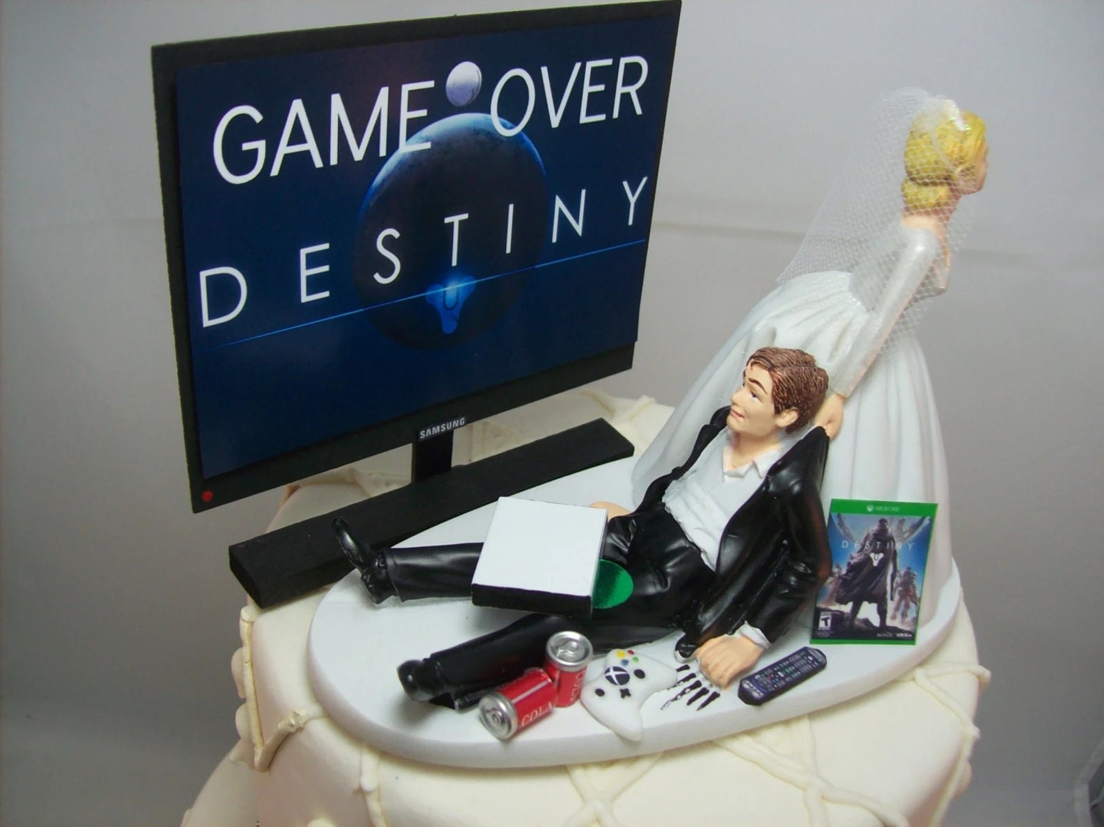 GAMER Funny Wedding Cake Topper SKY Video Game Gaming Junkie Addict ...
