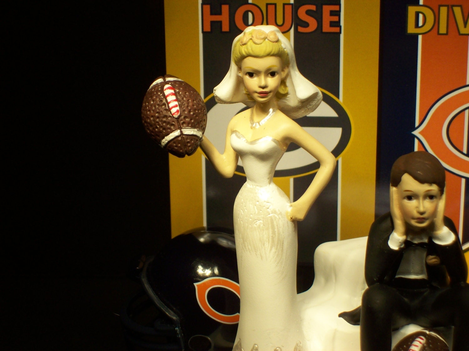 HOUSE DIVIDED with Helmets: Bears vs. Packers Football Team | Etsy