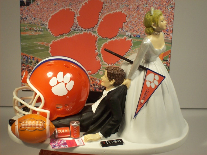 College Football CLEMSON Helmet Funny Wedding Cake Topper - Etsy
