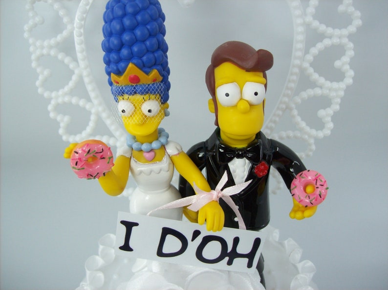 The Simpsons Bride and Groom I D' OH or Your Sign Funny Wedding Cake ...