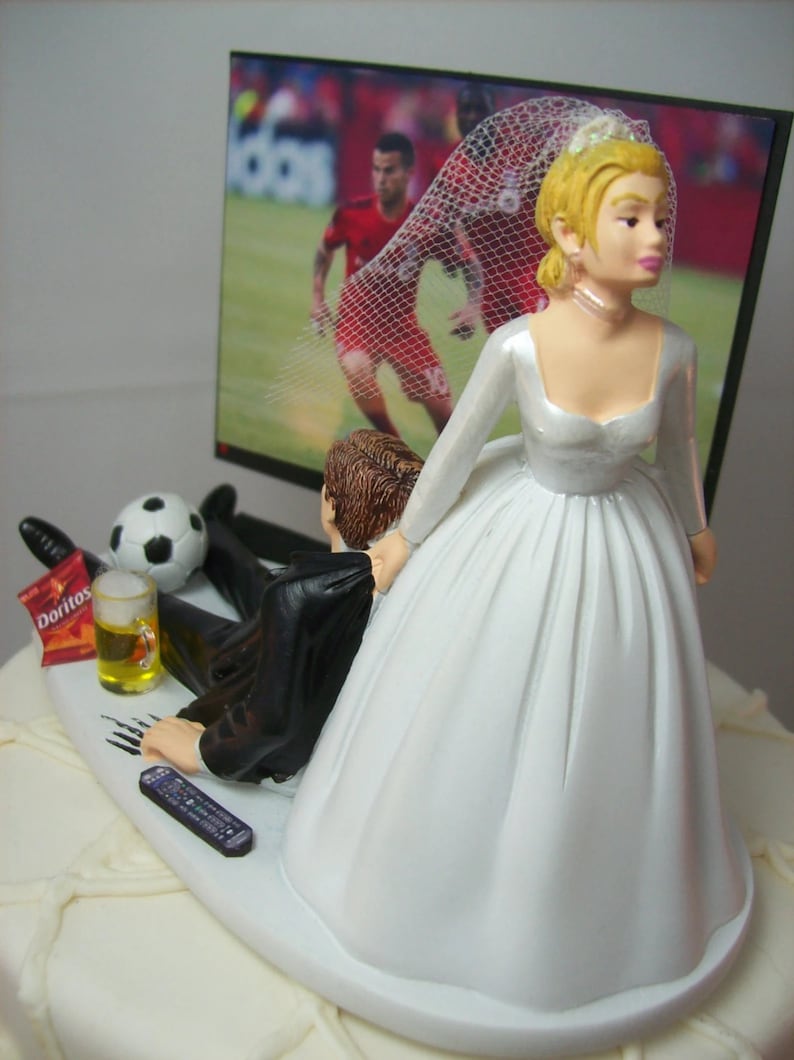 SOCCER Futbol (any Team/game/club TV Screen) Funny Wedding Cake Topper ...