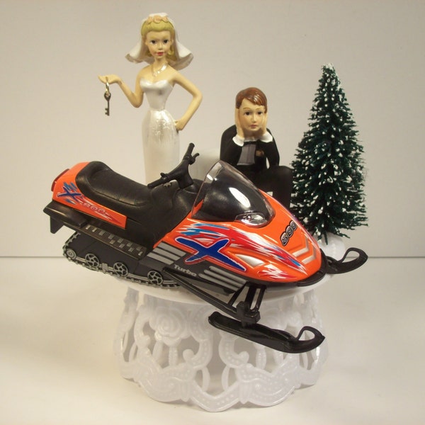 Snowmobile Wedding Cake Topper - Etsy