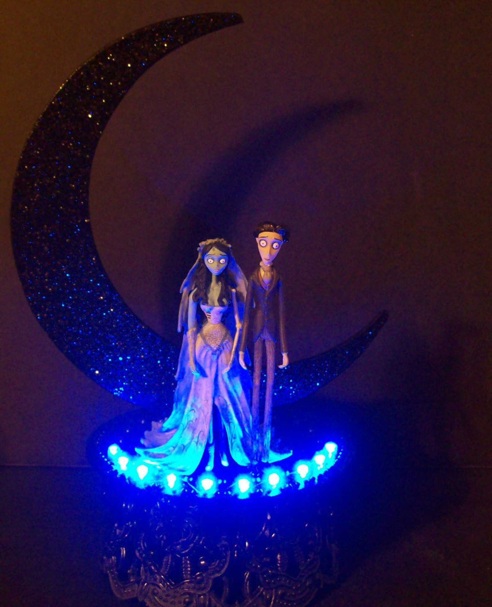 Corpse Bride & Victor Wedding Cake Topper Crescent Moon TIM | Etsy