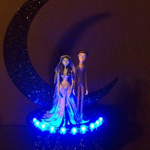 Corpse Bride & Victor Wedding Cake Topper Crescent Moon TIM BURTONS ...