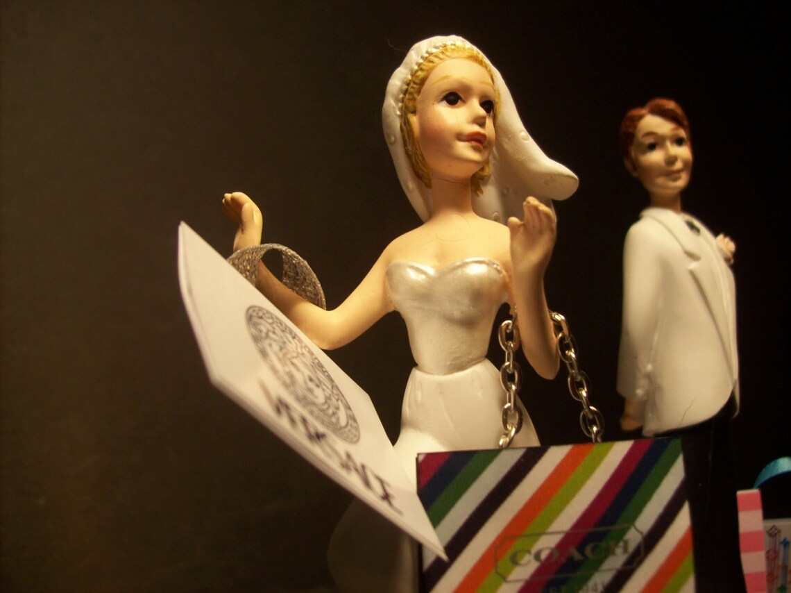 RUNNING SHOPPING BRIDE and Groom Wedding Cake Topper Limited - Etsy