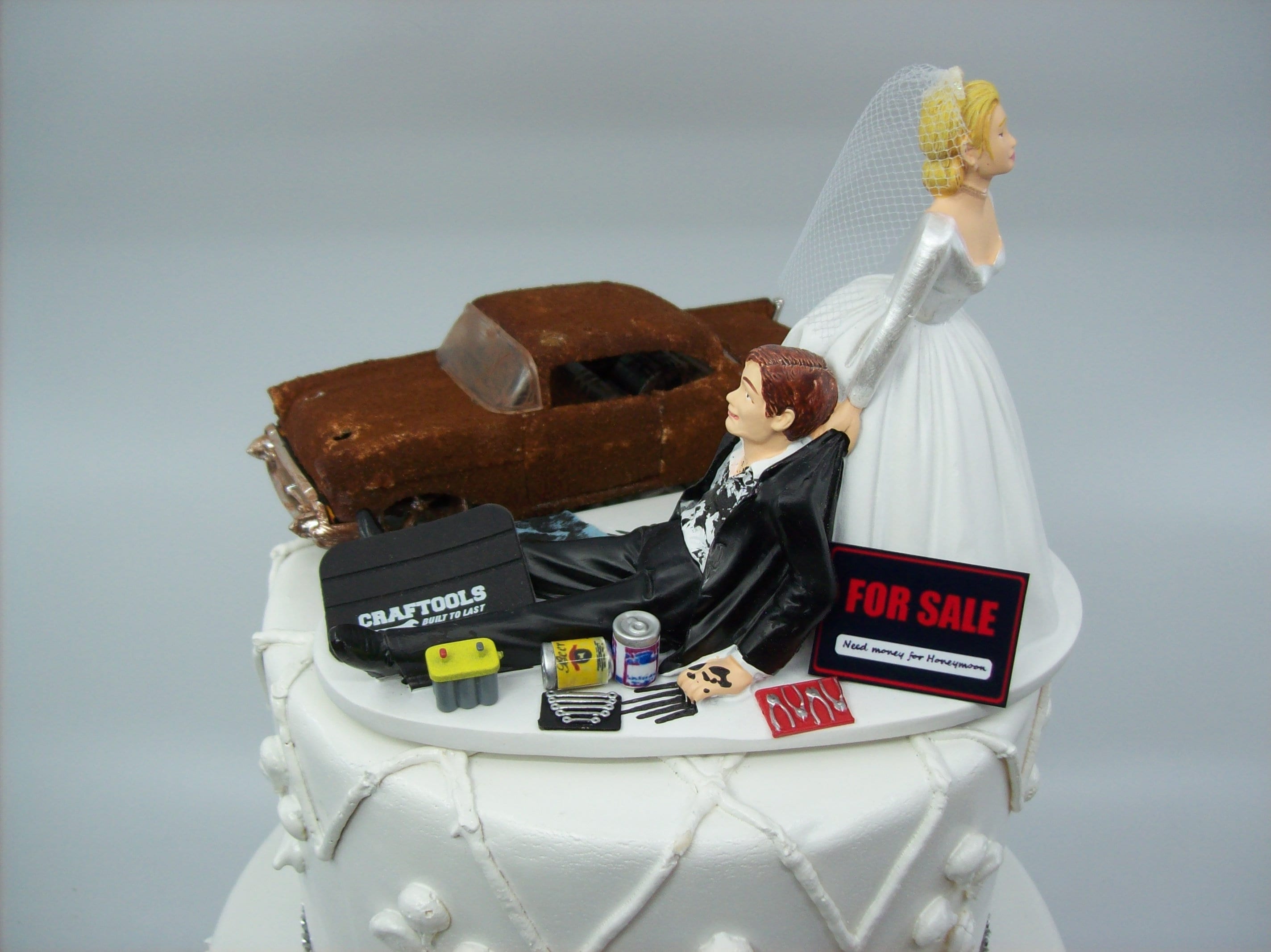 Rust Car Wedding Cake Topper Funny Mechanic Grooms Rusty 57 Chevy ...