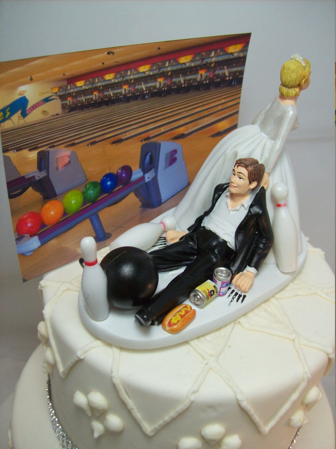 Funny Wedding Cake Topper Bowling Bowler Ball Pins Groom - Etsy