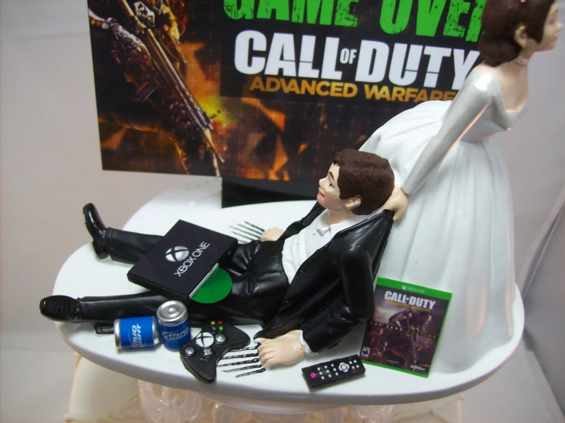 Funny Wedding Cake Topper Game Over Gamer Gaming Player Custom - Etsy