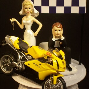 Got the Key - Motorcycle Yellow DUCATI 749 S Superbike Bride and Groom ...