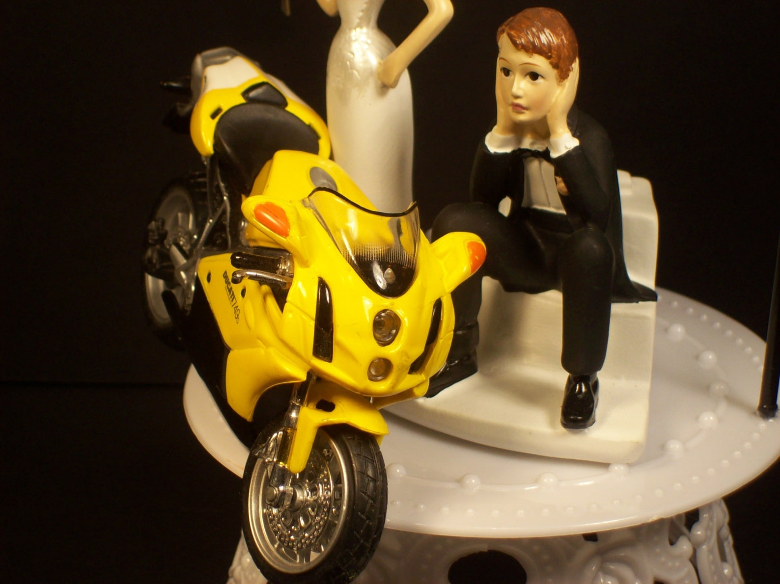 Got the Key - Motorcycle Yellow DUCATI 749 S Superbike Bride and Groom ...