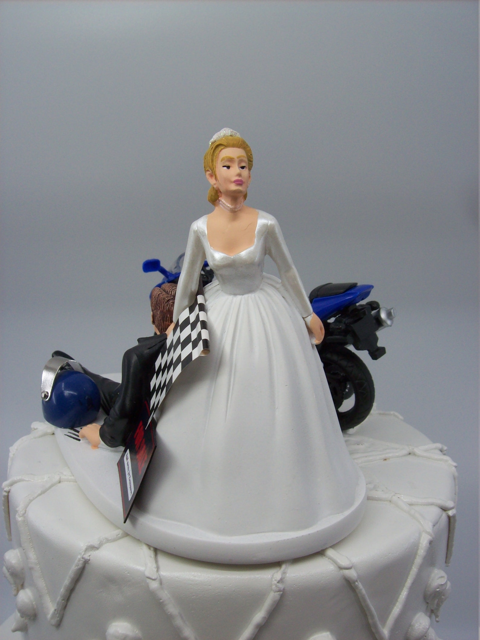 Motorcycle Blue YAMAHA (or Pick Your Bike) Racing Street Bike Bride and ...