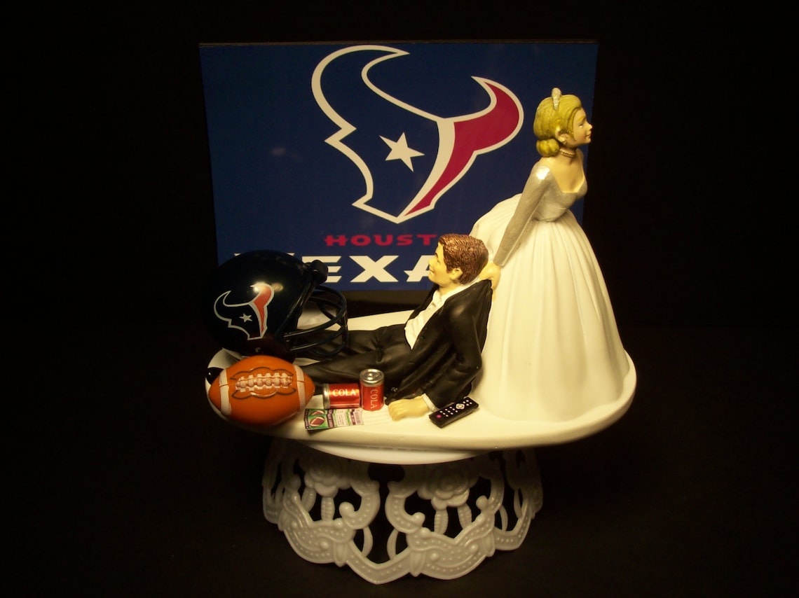 Football HOUSTON TEXANS Wedding Cake Topper Bride and Groom - Etsy