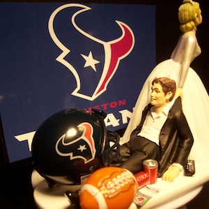 Football HOUSTON TEXANS Wedding Cake Topper Bride and Groom Sports ...