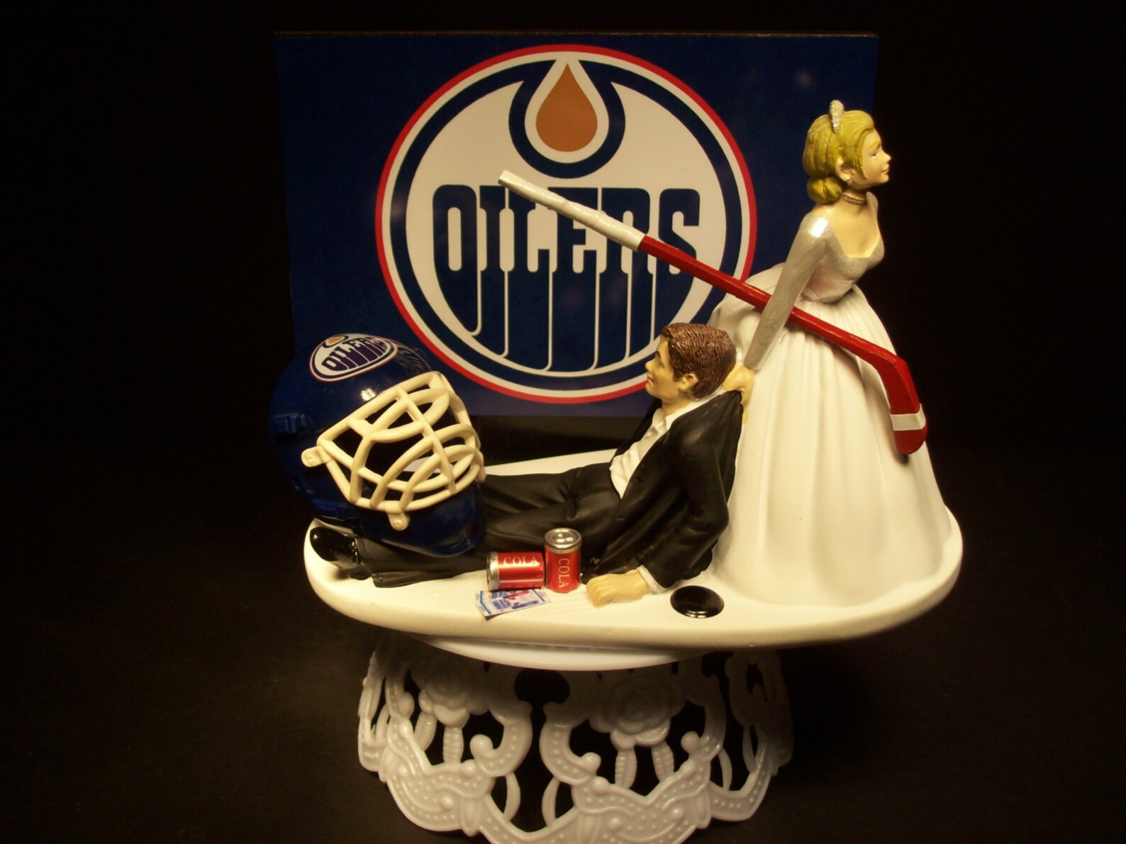 Hockey Sports Team EDMONTON OILERS Bride and Groom Wedding | Etsy