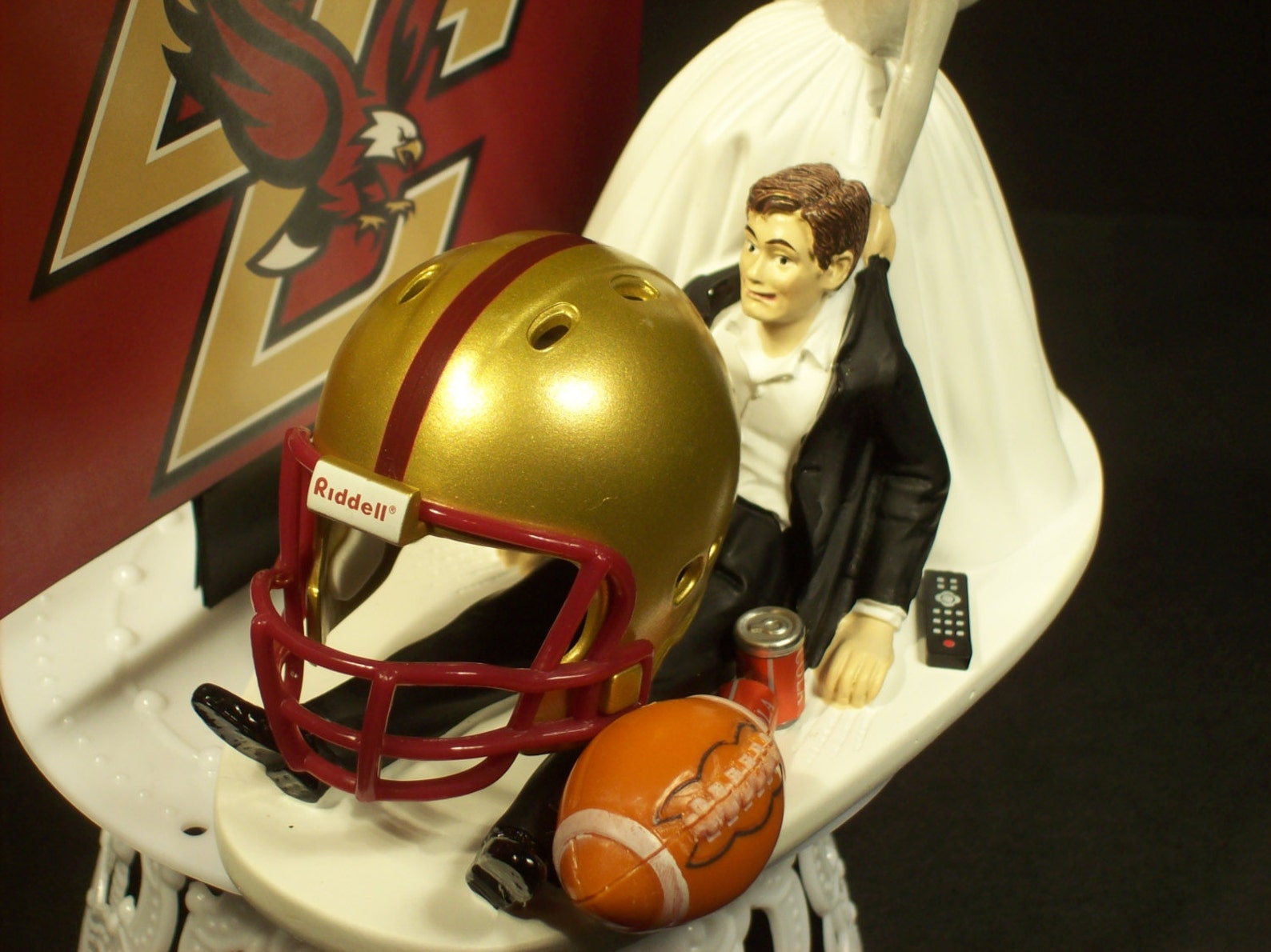 College Football Helmet BOSTON Funny Wedding Cake Topper - Etsy