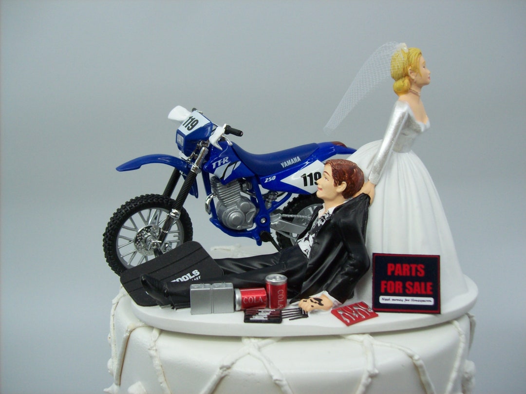 Motorcycle YAMAHA 250 (or Pick Your Bike) Dirt Bike Auto Mechanic Bride ...
