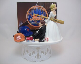 New York Mets Baseball Wedding Cake Topper Baseball Team - Etsy