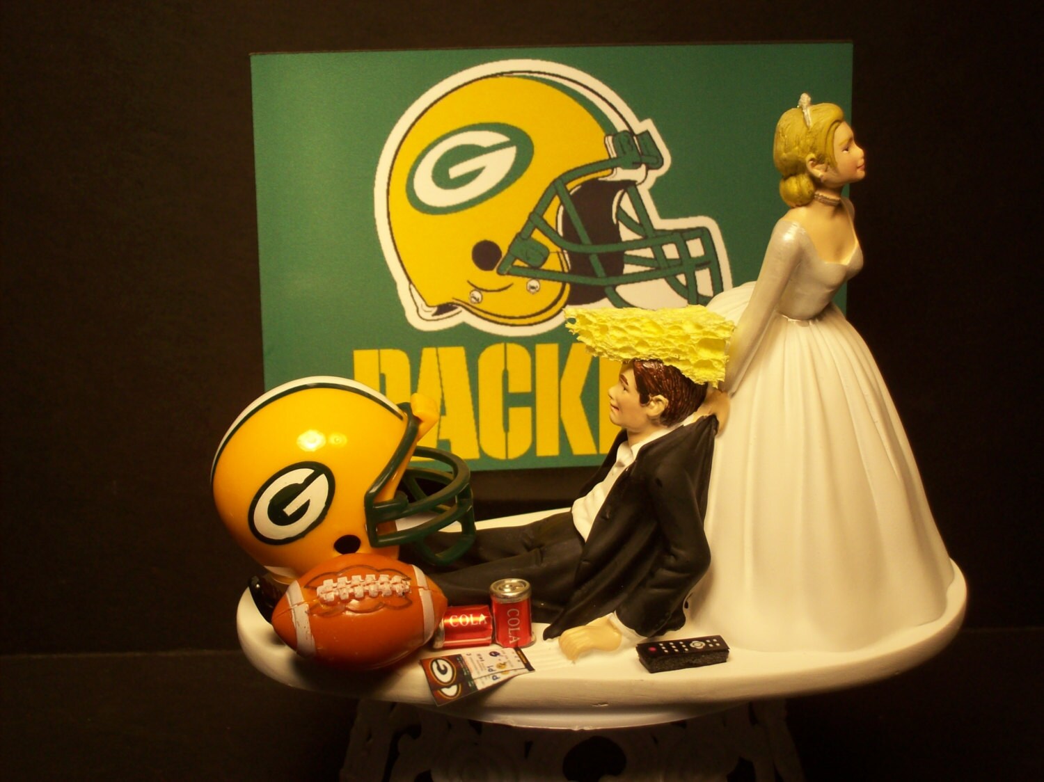 FOOTBALL GREENBAY Packers or Your Team Bride and Groom Funny Wedding ...