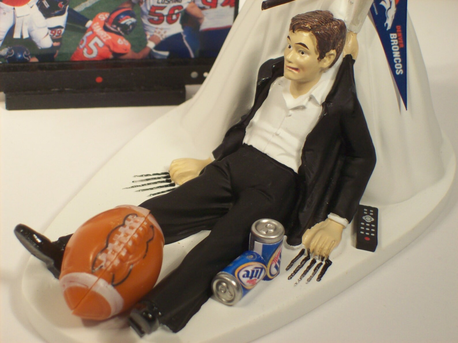 FOOTBALL Game Denver Broncos Funny Wedding Cake Topper Bride and Groom ...