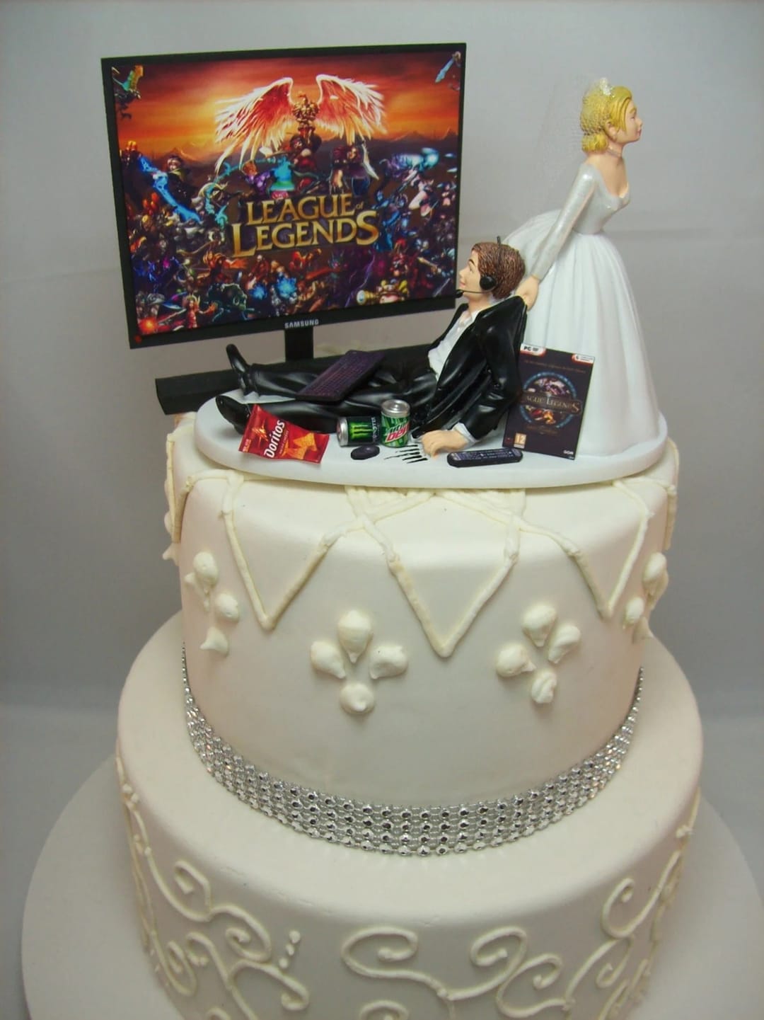 GAMER Funny Wedding Cake Topper LOL Video Game Gaming Junkie Addict ...