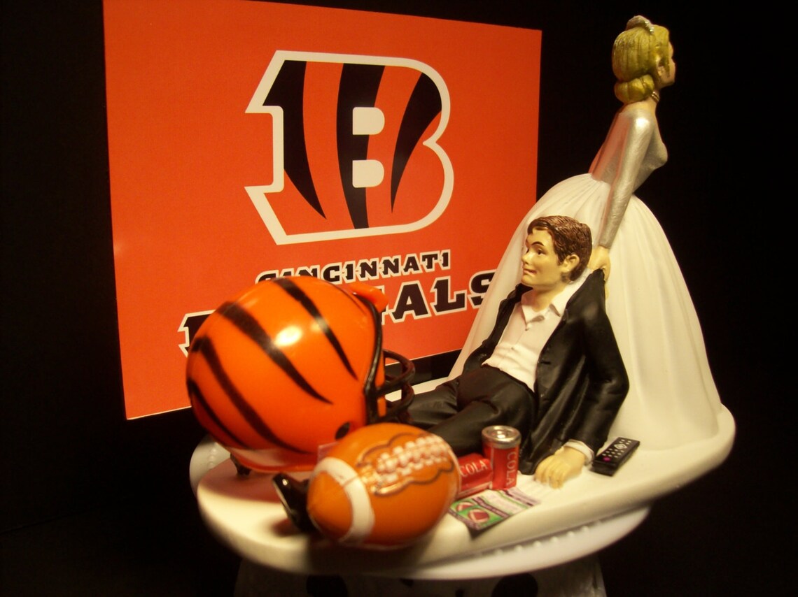 FOOTBALL CINCINNATI BENGALS or Your Team Bride and Groom Funny Wedding ...