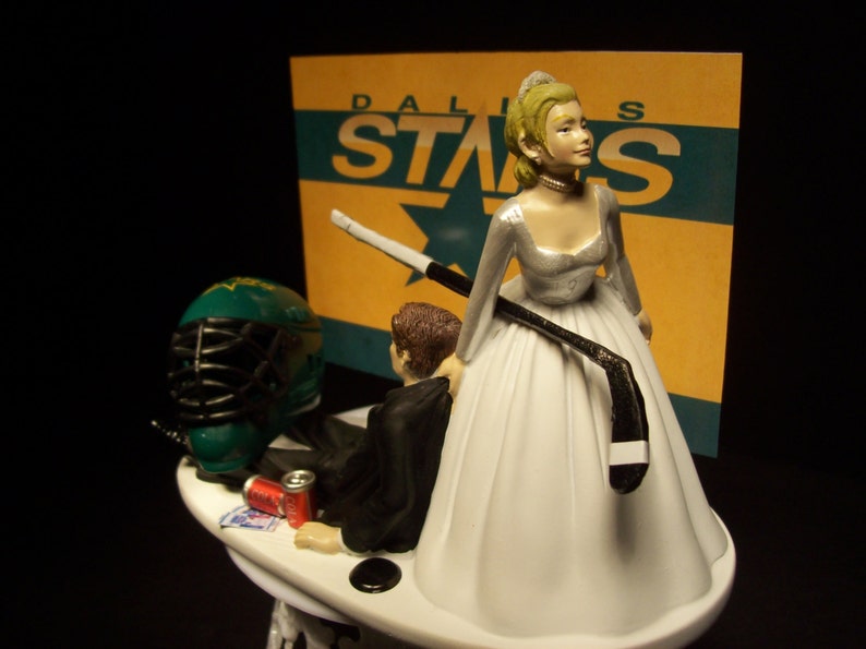 Hockey Sports Team DALLAS STARS Bride and Groom Wedding Cake - Etsy