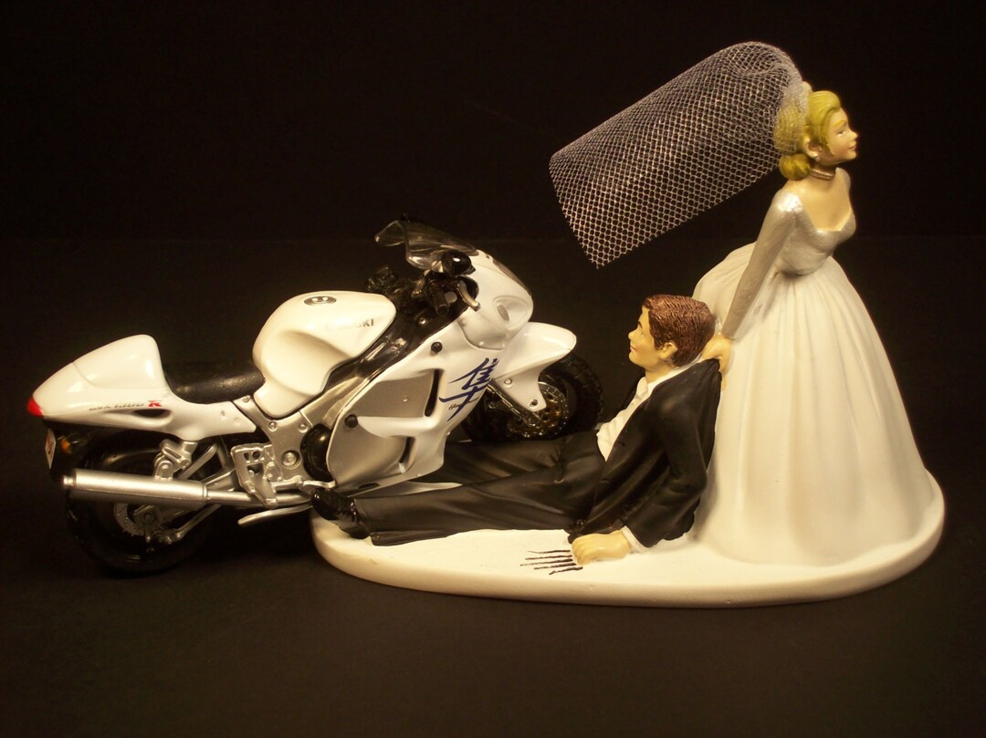 Motorcycle White SUZUKI GSX 1300 R Hayabusa Bride and Groom Funny ...