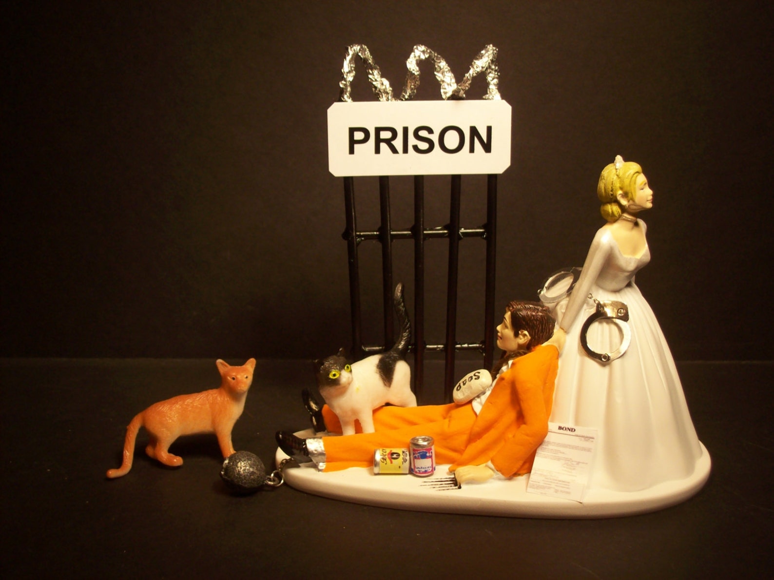 STAY OUT of PRISON or Jail Bride & Groom Wedding Cake Topper Soap ...