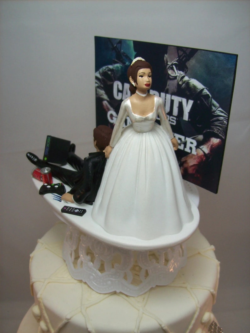 Funny Wedding Cake Topper Game Over Gamer Gaming Player Custom - Etsy