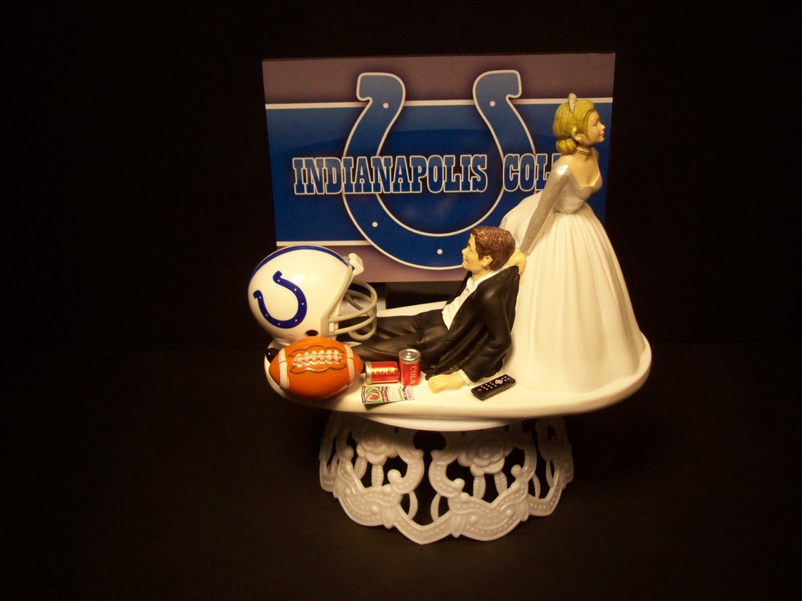 FOOTBALL INDIANAPOLIS COLTS or Your Team Bride and Groom Funny Wedding ...