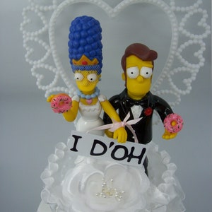 The Simpsons Bride and Groom I D' OH or Your Sign Funny Wedding Cake ...