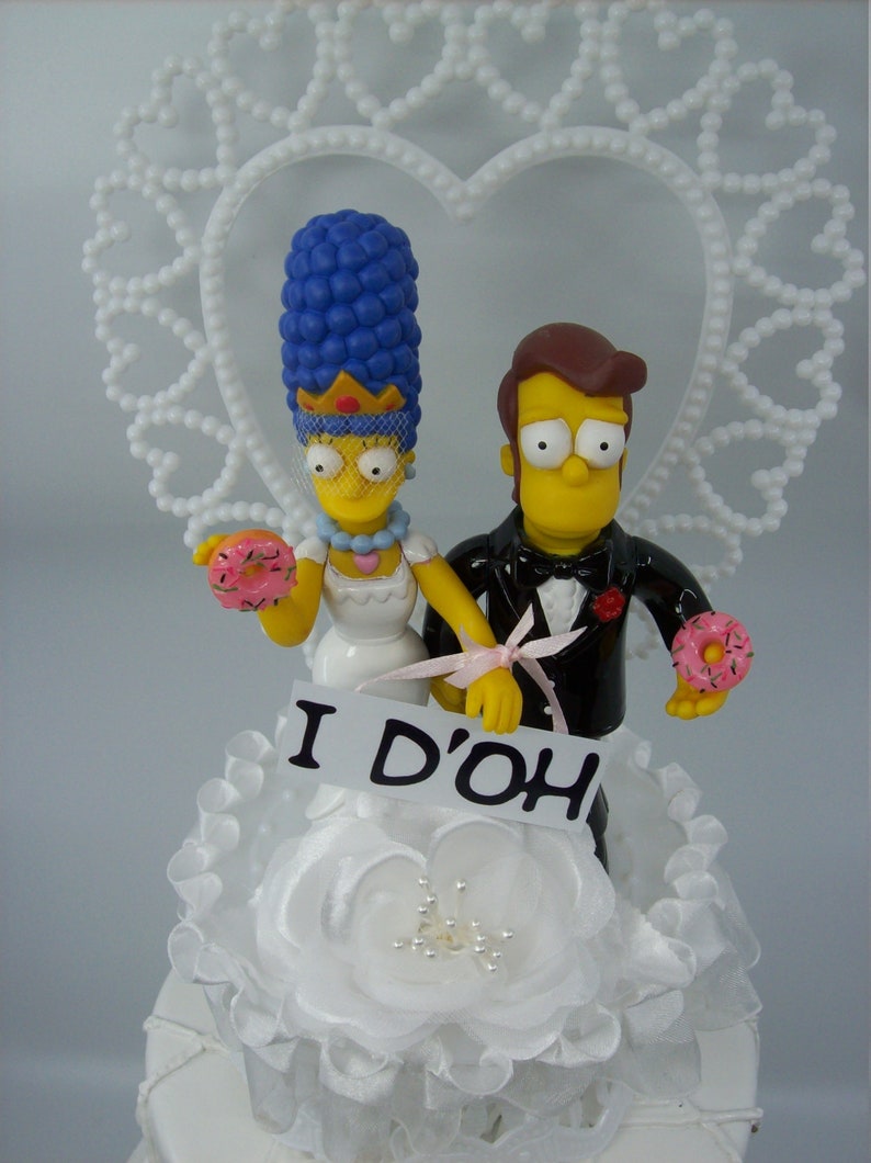 The Simpsons Bride and Groom I D' OH or Your Sign Funny Wedding Cake ...
