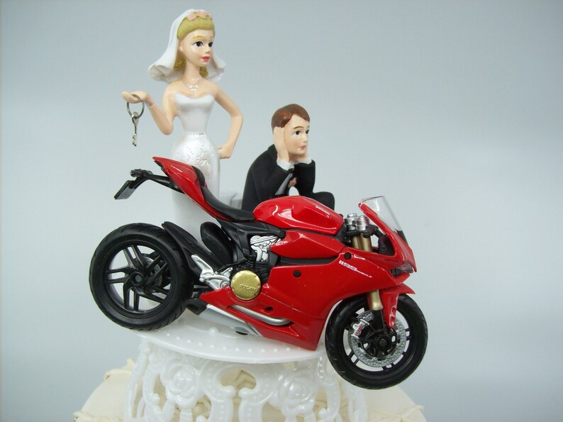 MOTORCYCLE DUCATI 1199 Red Racing Bike Wedding Cake Topper | Etsy